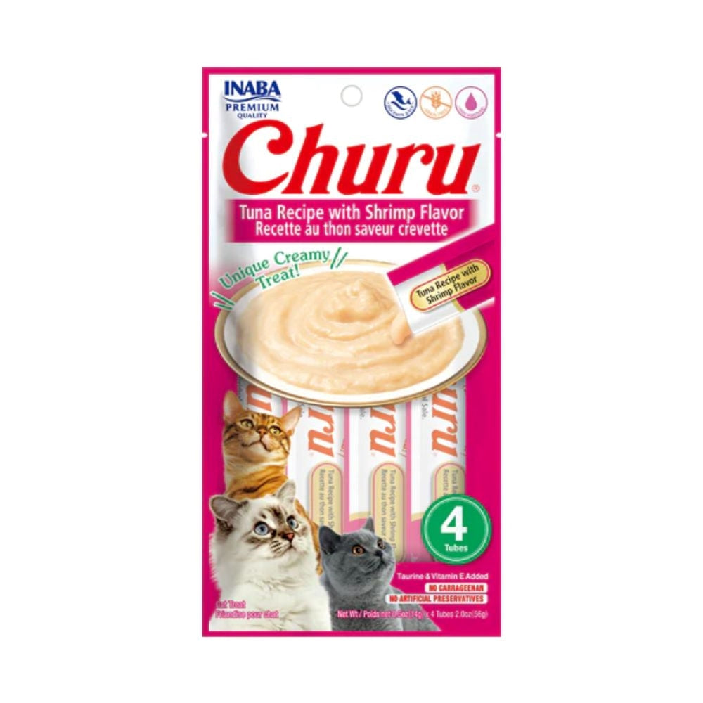 Churro Tuna and Shrimp Treats For Cats, 4 x 14 g - Pets Home